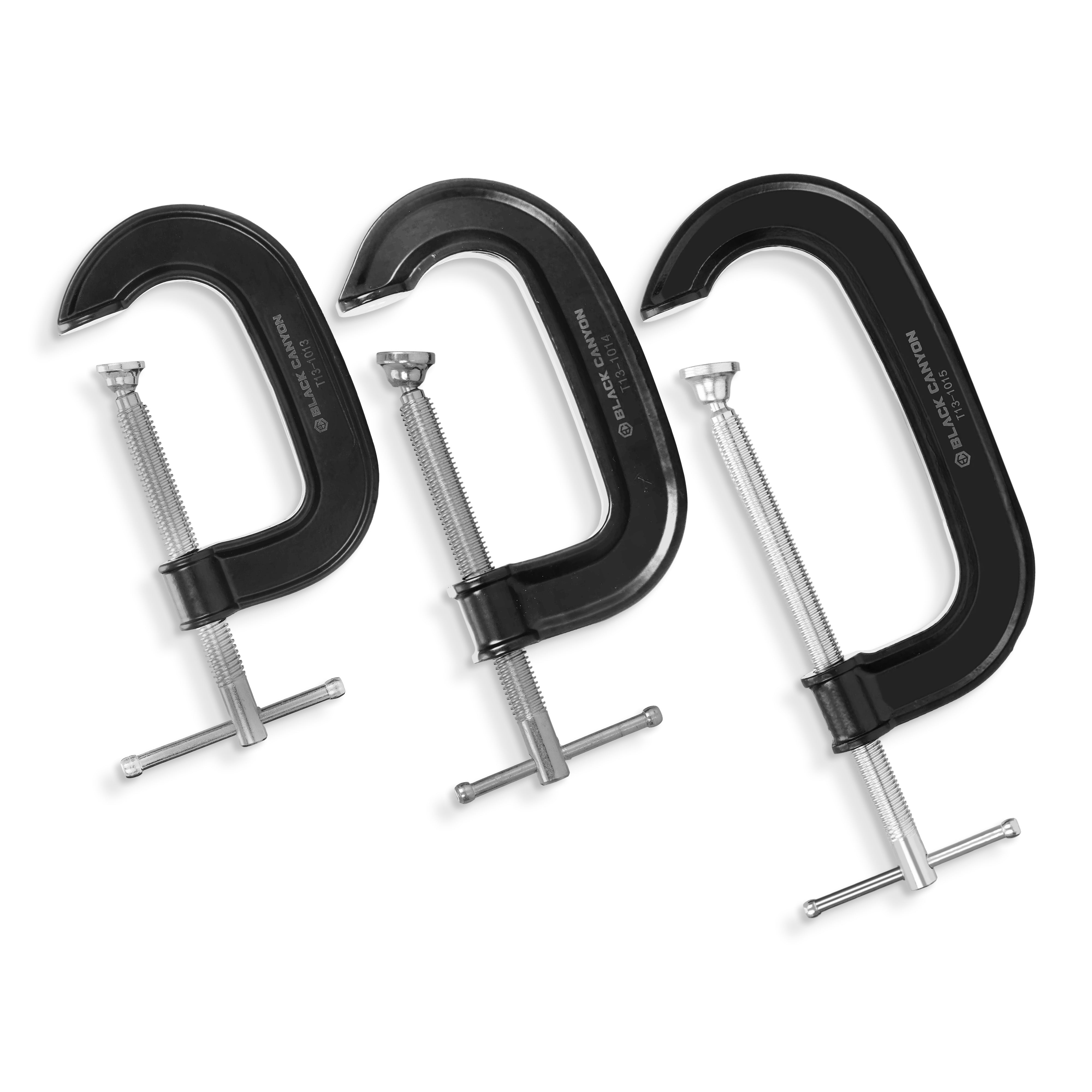 C clamps, Heavy Duty, Flat, Sliding T, Swivel Handle, Black Canyon